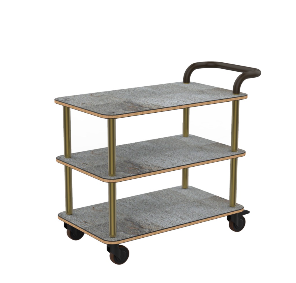 SERVICE CART WITH LEATHER HANDLE