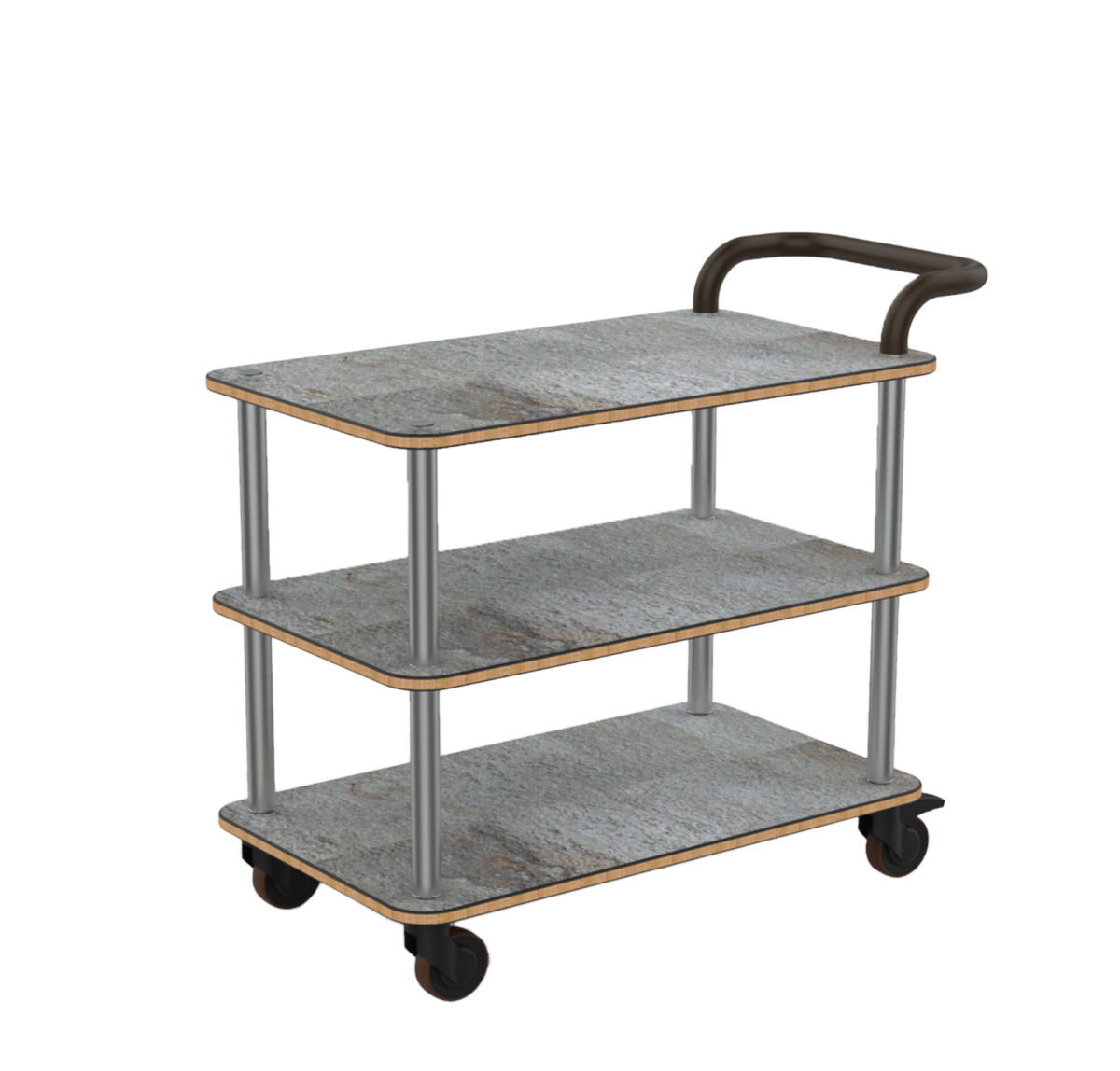 SERVICE CART WITH LEATHER HANDLE