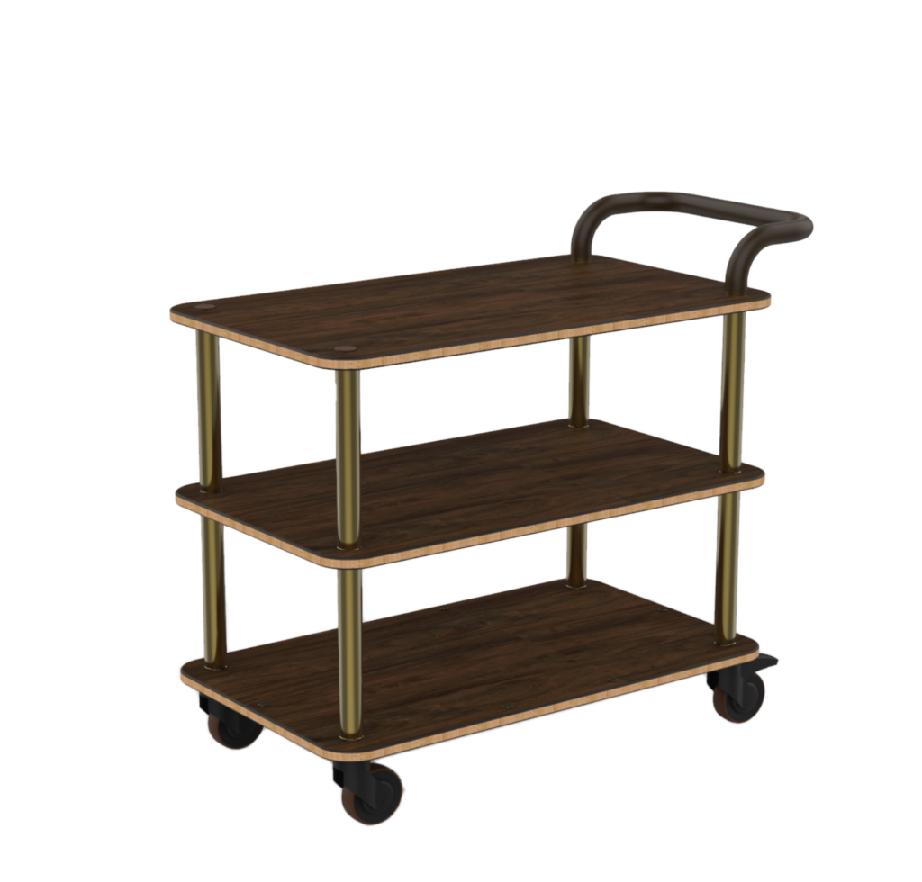SERVICE CART WITH LEATHER HANDLE