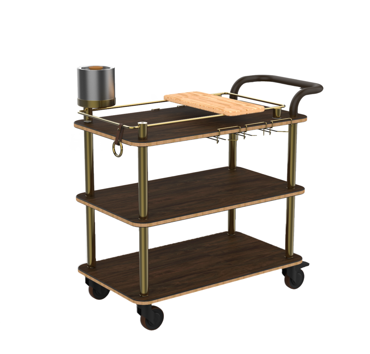 MIXOLOGY CARTWITH LEATHER HANDLE