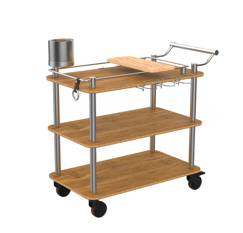MIXOLOGY CART WITH STAINLESS STEEL HANDLE - Mogogo F&B Furniture