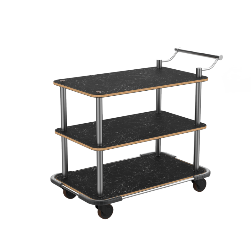 SERVICE CART WITH STAINLESS STEEL HANDLE AND HEAVY DUTY BUMPER - Mogogo ...
