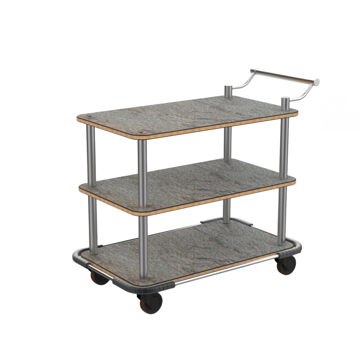 SERVICE CART WITH STAINLESS STEEL HANDLE AND HEAVY DUTY BUMPER - Mogogo ...