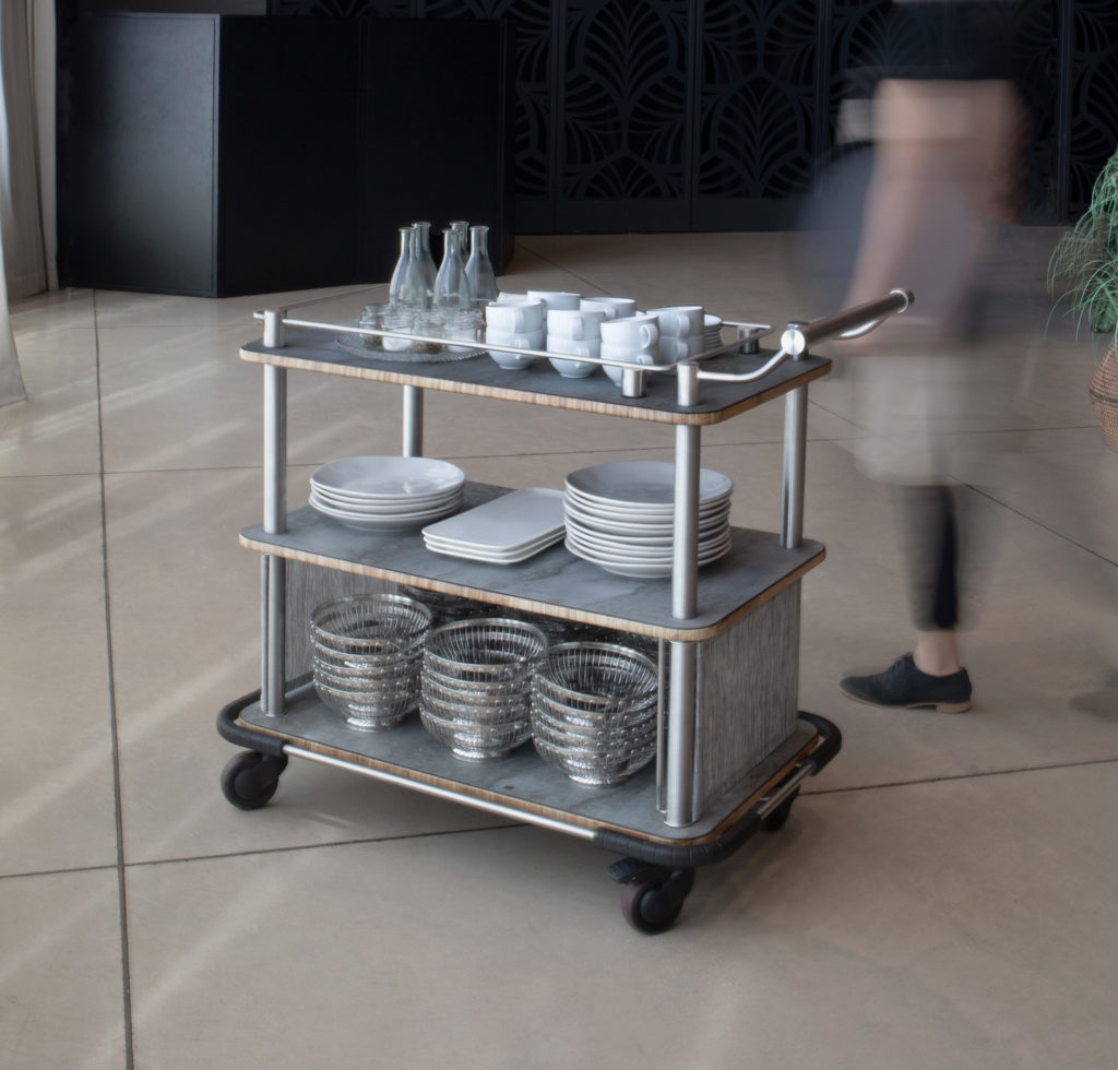 TOP BORDER CART WITH STAINLESS STEEL HANDLE - Mogogo F&B Furniture
