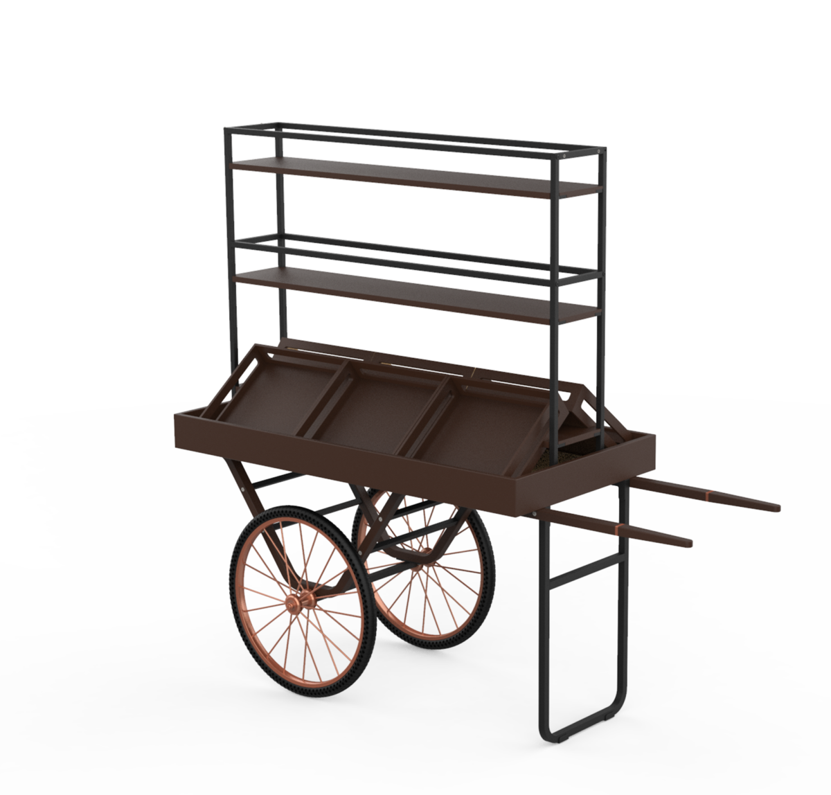 CART WITH SHELVES AND CRATES - Mogogo F&B Furniture